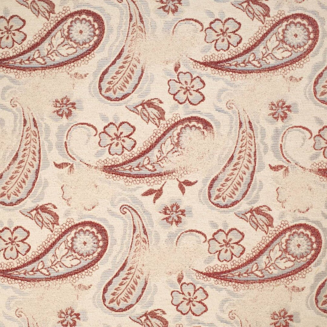 Red Floral Paisley Woven Pattern Upholstery Fabric by the Yard - SKU ...