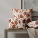 Red Floral Linen Look Print Upholstery Fabric by the Yard - SKU: Bowen ...