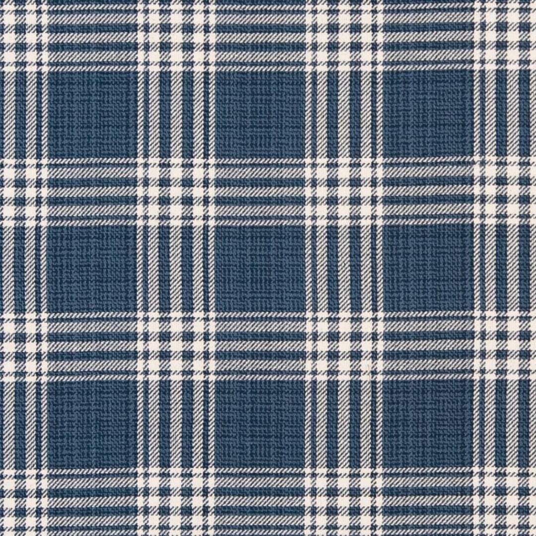 Blue Eco Friendly Plaid Woven Pattern Upholstery Fabric by the Yard ...