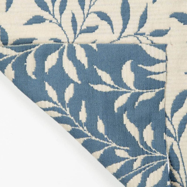 Blue Leaves Matelasse Woven Pattern Upholstery Fabric by the Yard - SKU ...