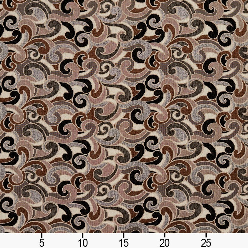 Black Brown Abstract Woven Pattern Upholstery Fabric by the Yard - SKU ...