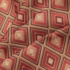 Red Diamond Small Scale Woven Pattern Upholstery Fabric by the Yard ...