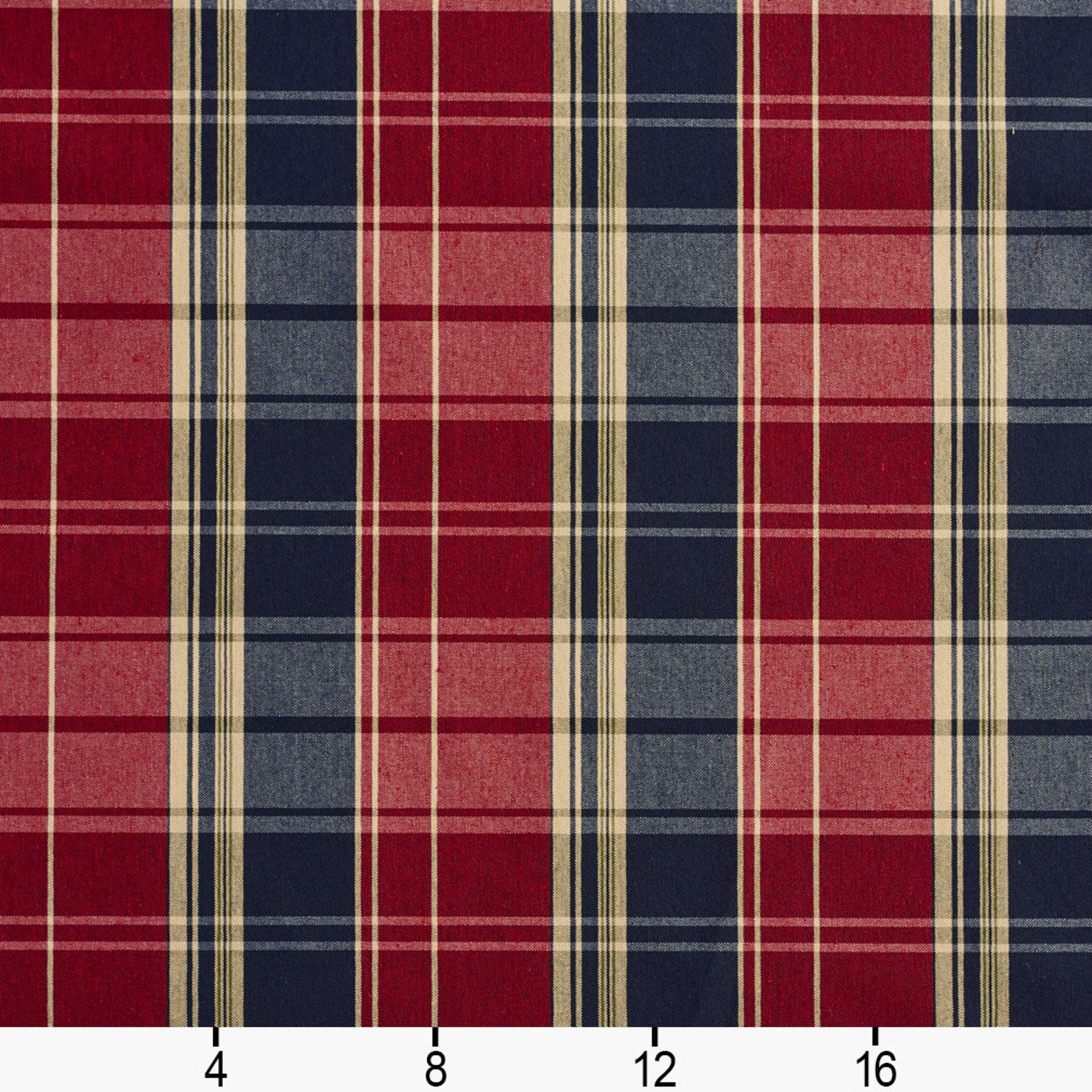 Navy and Red Classic Plaid Jacquard Upholstery Fabric by the - Etsy