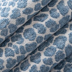 Blue Animal Print Small Scale Woven Pattern Upholstery Fabric by the ...