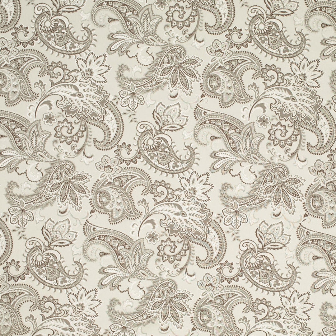 Brown Floral Paisley Woven Pattern Upholstery Fabric by the Yard - SKU ...