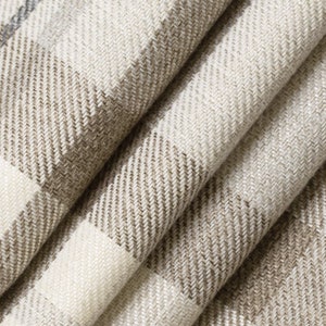 Natural Brown Plaid Woven Pattern Upholstery Fabric by the Yard SKU ...