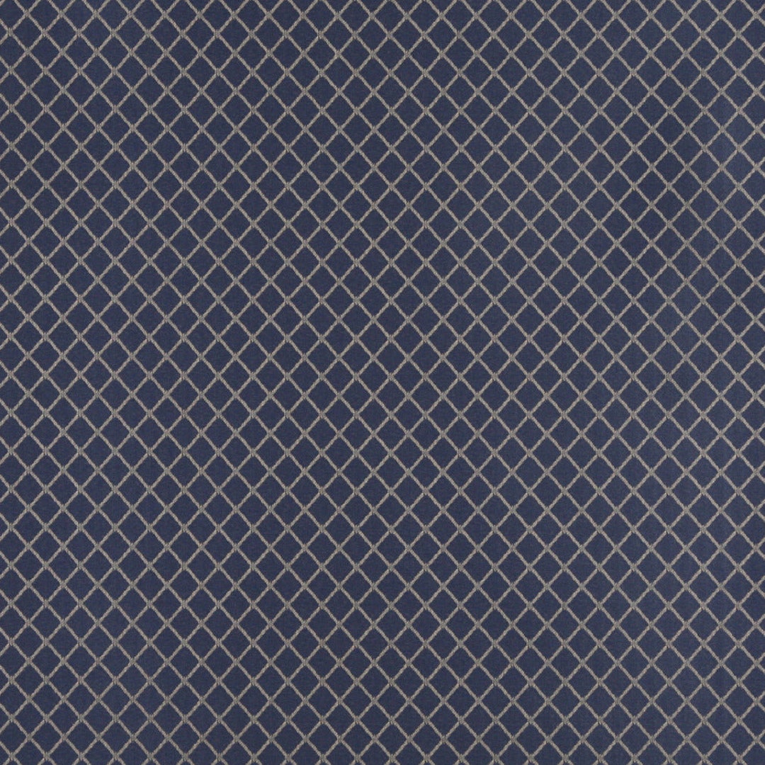Blue Diamond Small Scale Woven Pattern Upholstery Fabric by the Yard ...