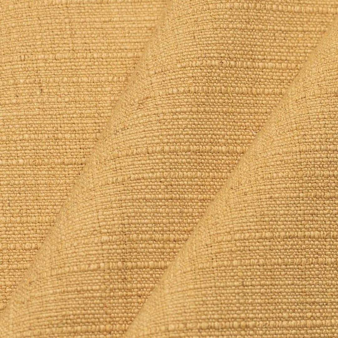 Yellow Linen Look Textured Upholstery Fabric by the Yard - SKU: Giselle ...