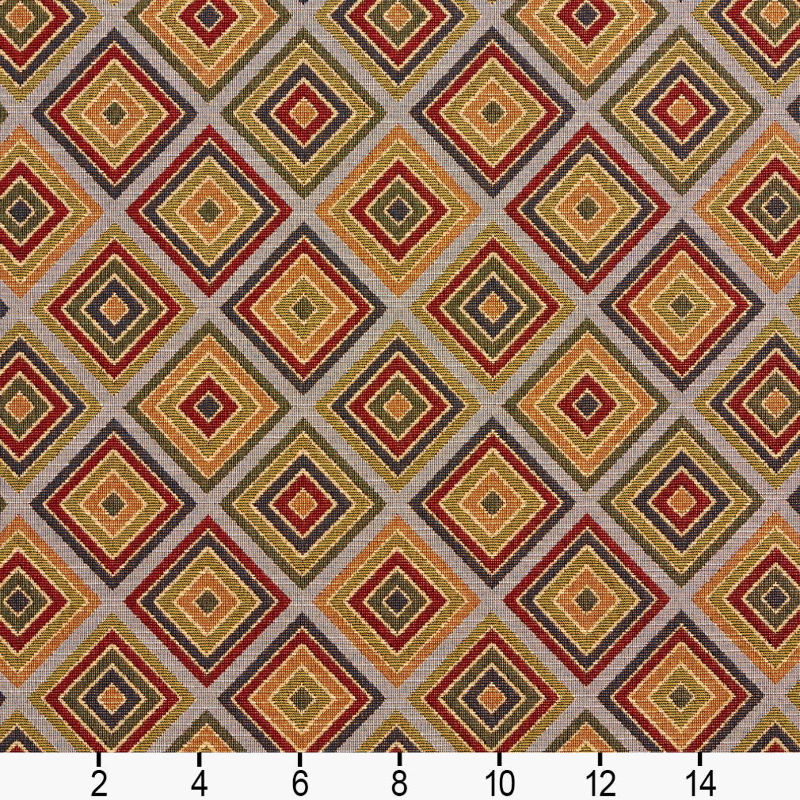 Yellow Diamond Tapestry Woven Pattern Upholstery Fabric by the Yard ...