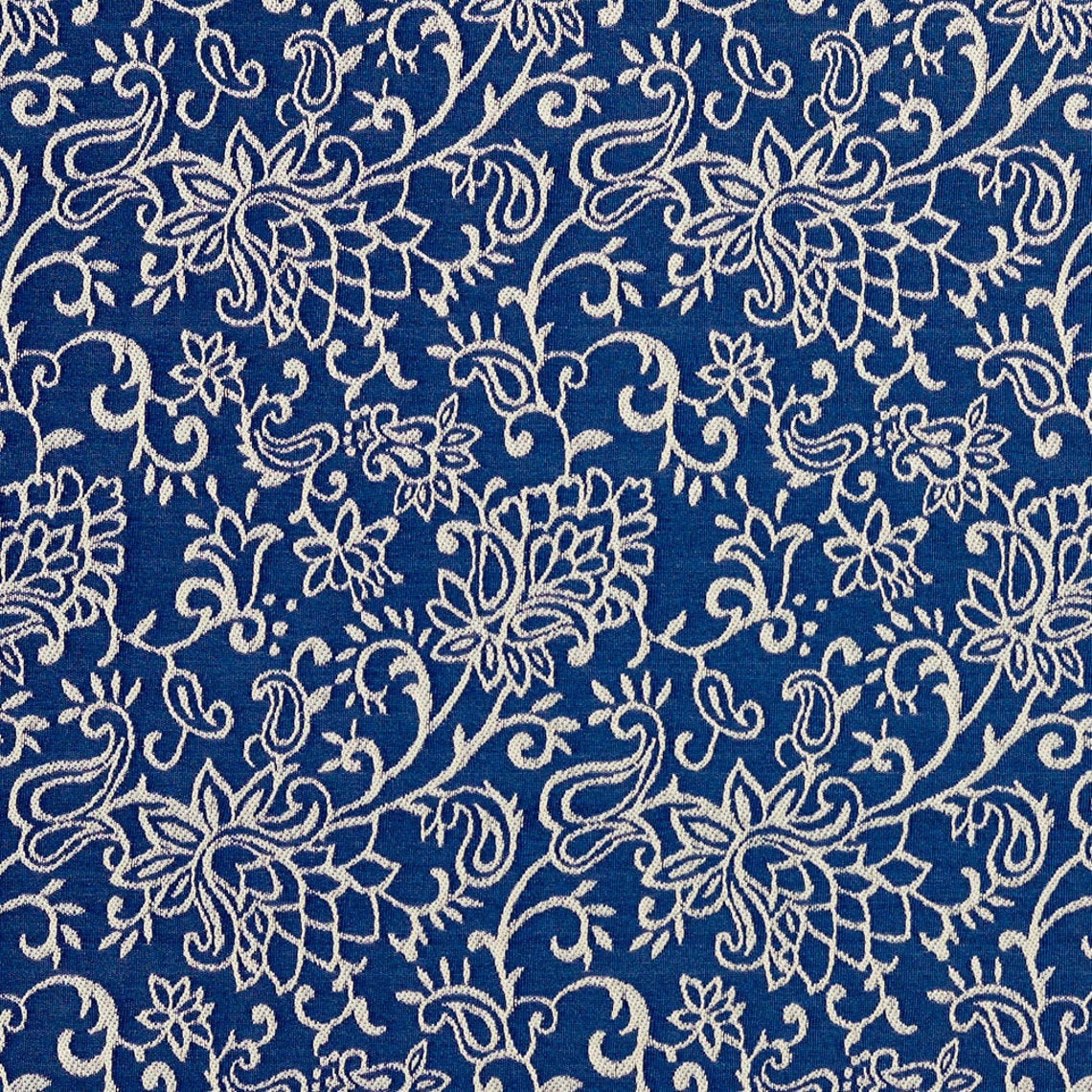 Blue Floral Woven Pattern Upholstery Fabric by the Yard - SKU: Serene ...