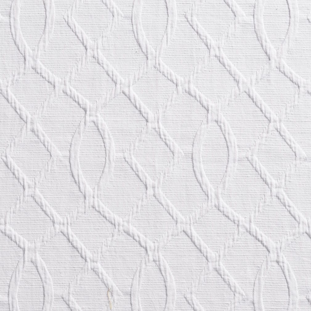 White Abstract Geometric Woven Pattern 100% Cotton Upholstery Fabric by ...