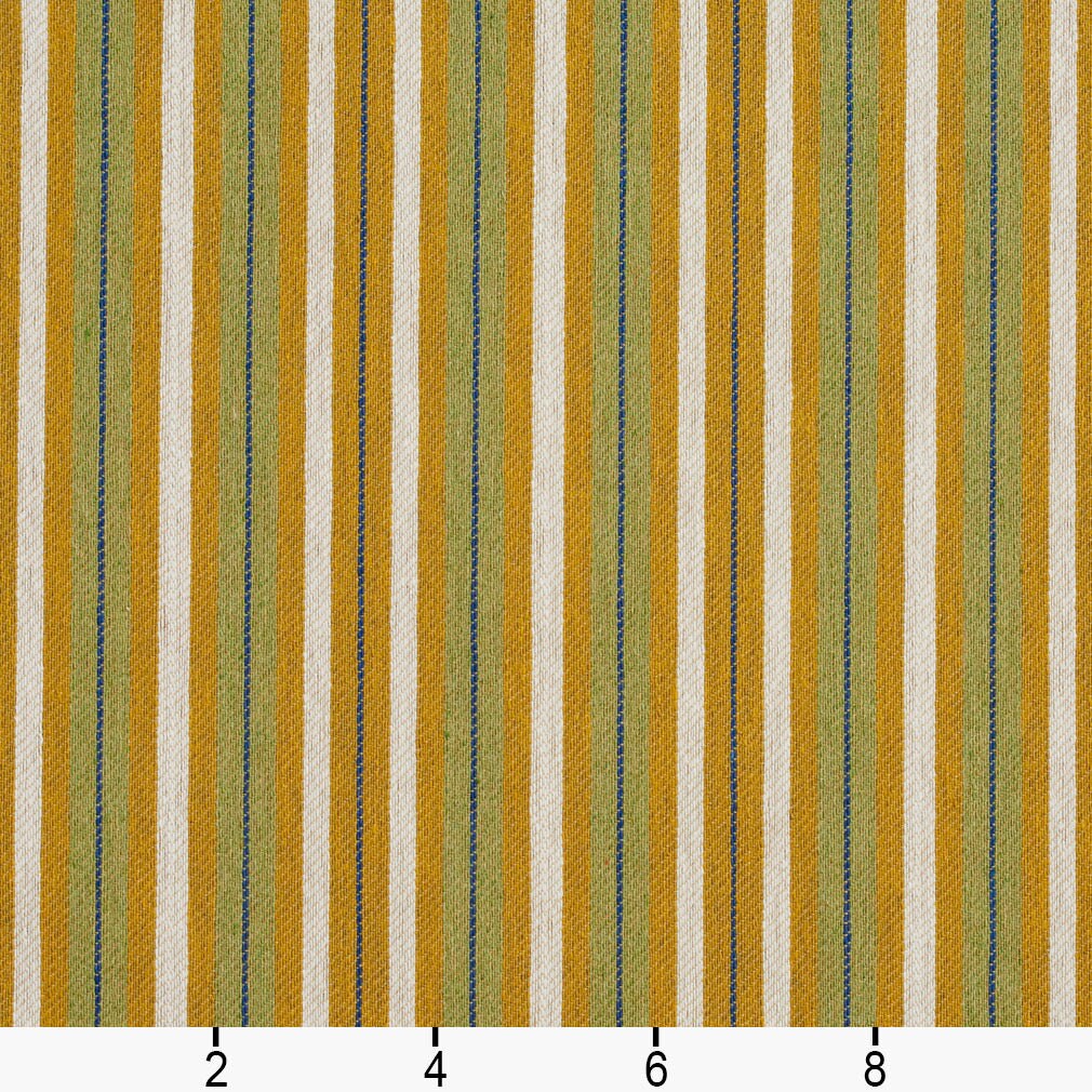 Yellow Green Made in America Stripe Woven Pattern Upholstery Fabric by ...