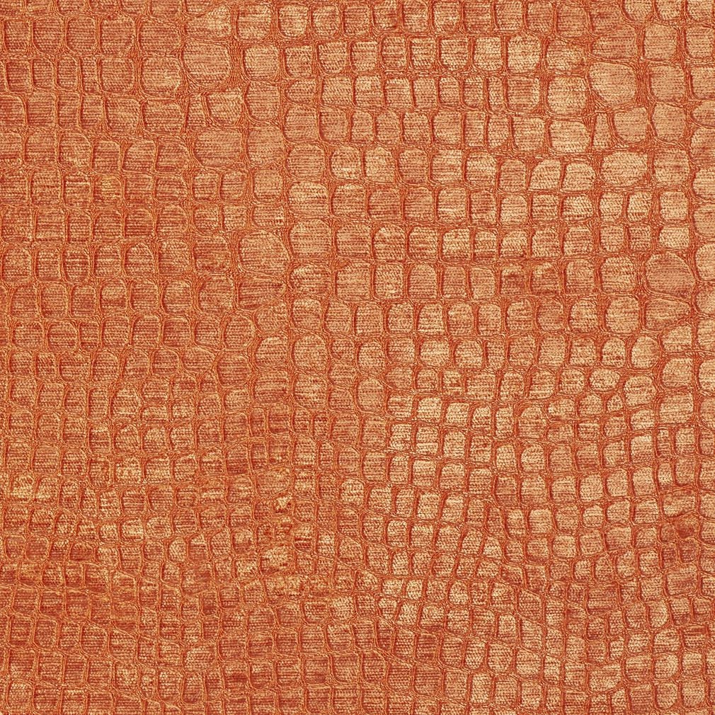 Orange Animal Print Small Scale Velvet Woven Pattern Upholstery Fabric ...