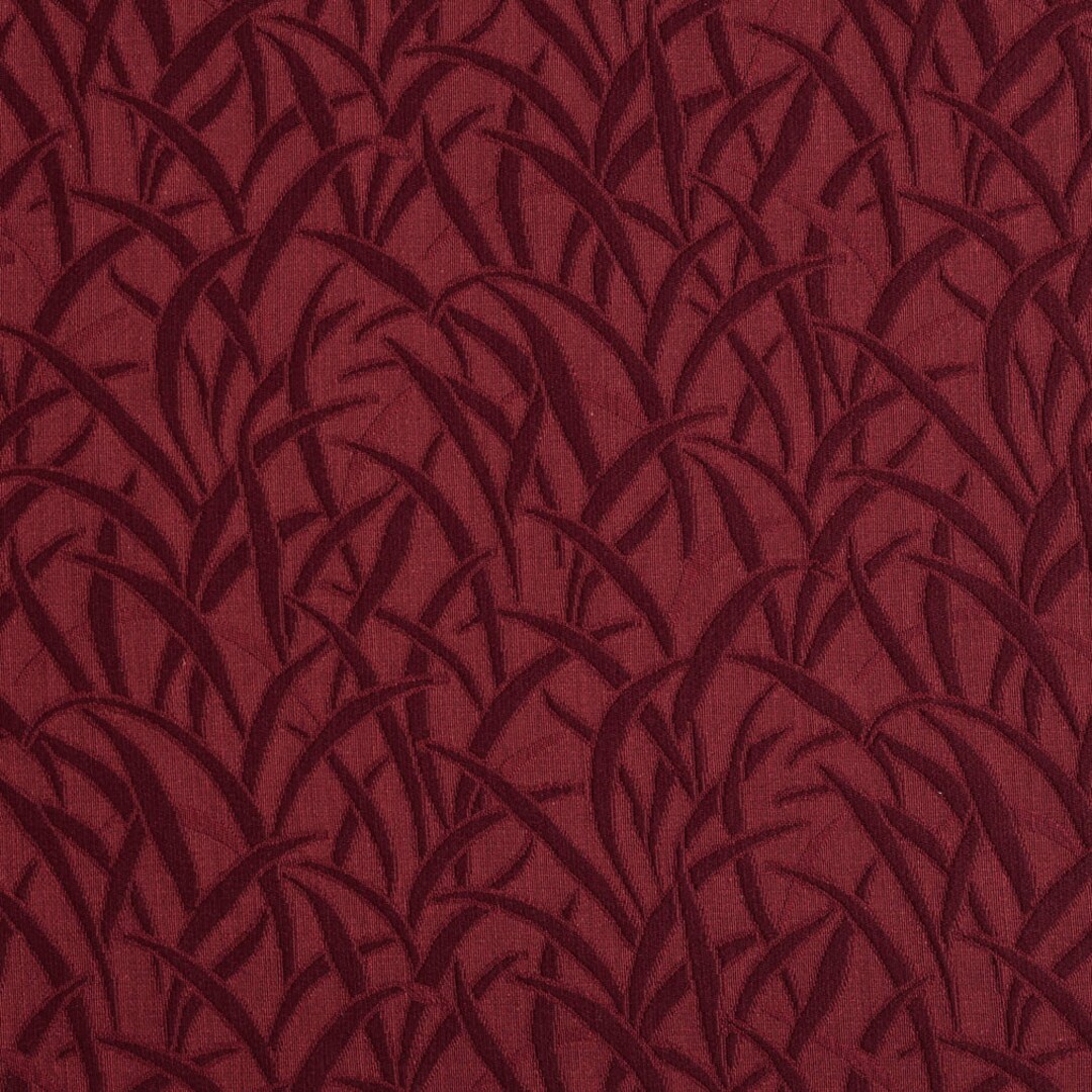 Red Abstract Leaves Matelasse Woven Pattern Upholstery Fabric by the ...