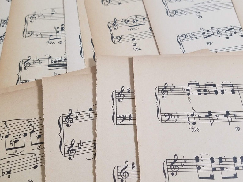 Vintage Aged Sheet Music - 20 Sheets - Approx 12"x9" for Crafts ...