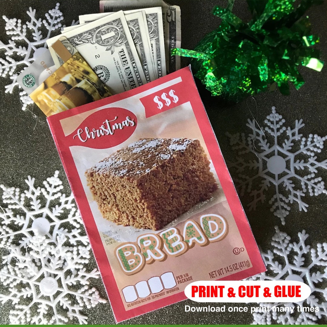 Christmas Bread Money or Gift Card Holder * Digital DOWNLOAD* - Etsy