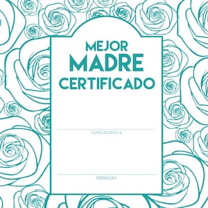 Feliz Día De La Madre - Mothers Day Certificate- Best Mom in Spanish - Etsy
