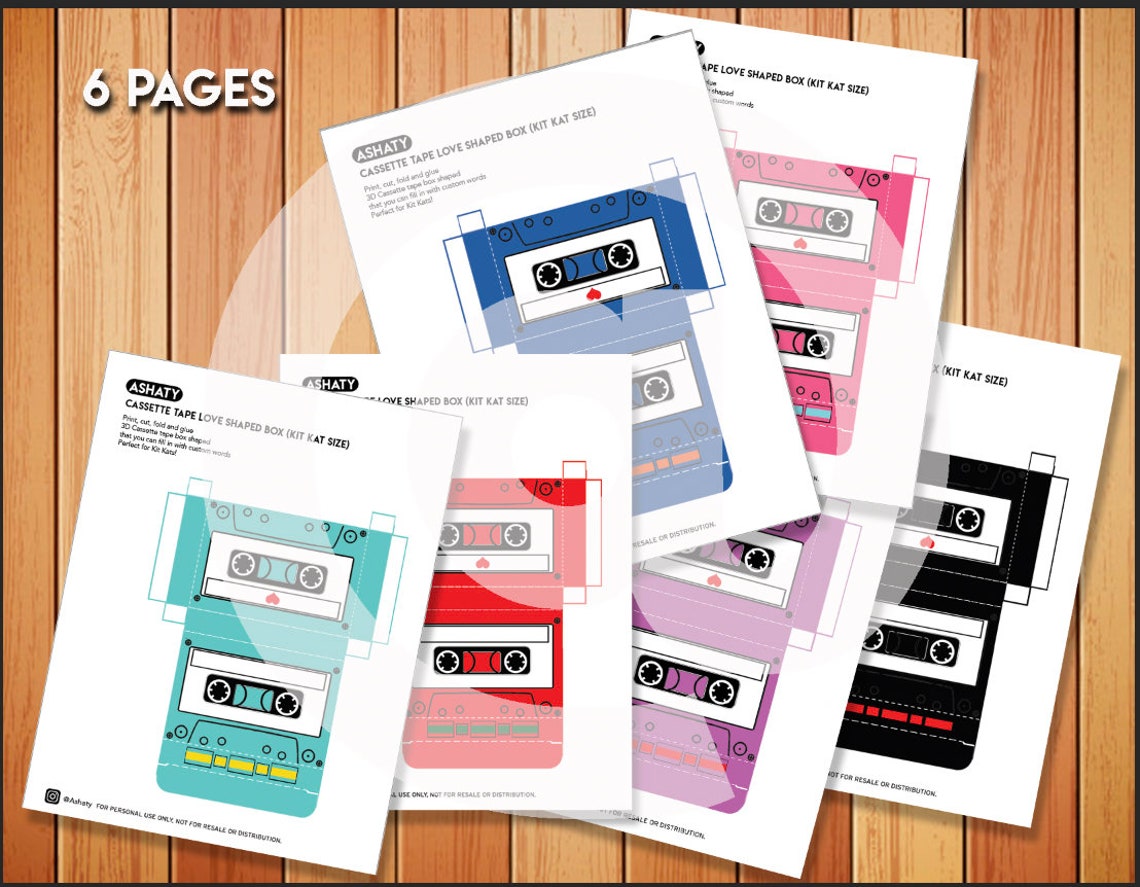 Cassette Tape - Digital Download Template You Can Edit - 3D Box (PDF ...