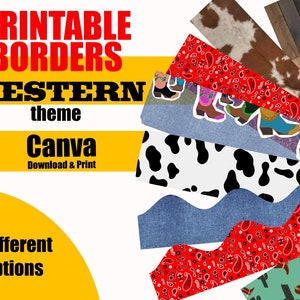 Western Bulletin Borders CANVA Download and Print - Etsy
