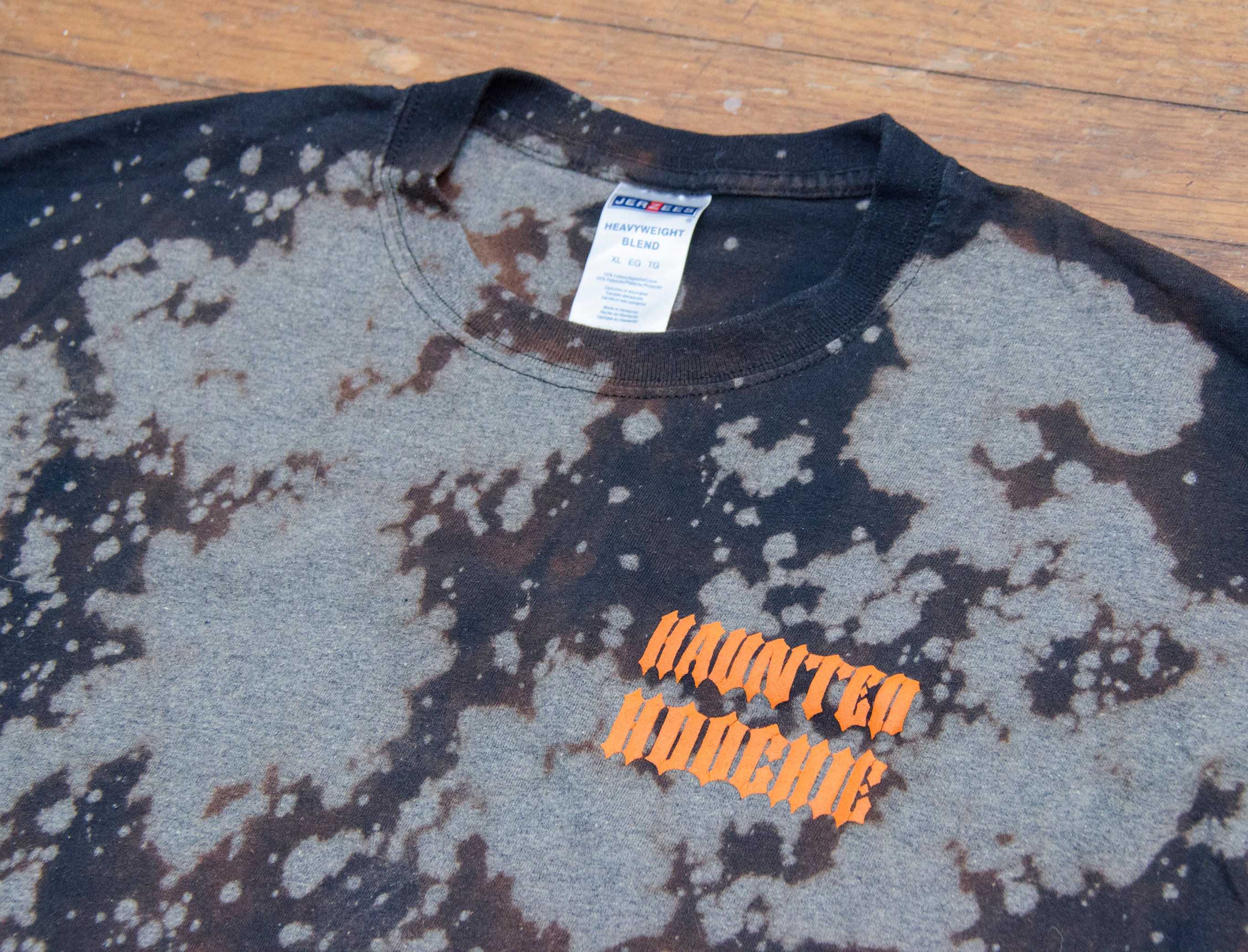 Vintage Halloween Shirt Size XL Black Custom Bleach Dyed Distressed ...