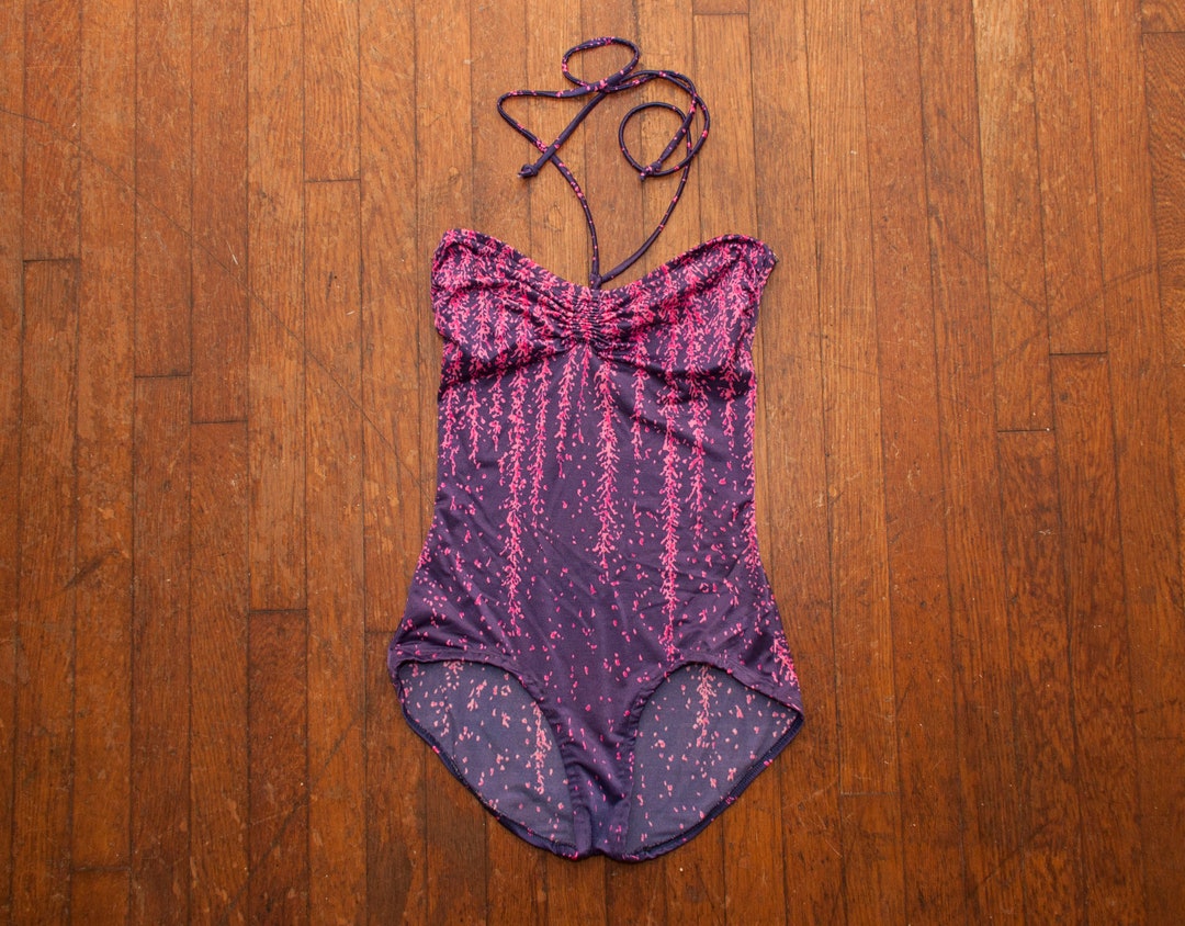 Vintage 70s Halter Swimsuit One Piece Bathing Suit Womens Size Medium ...
