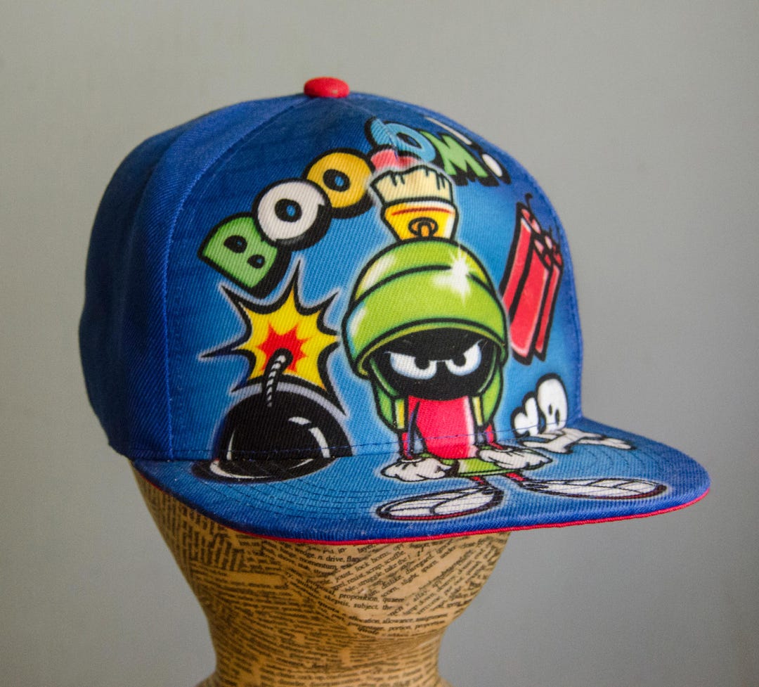 Vintage Marvin the Martian Hat Looney Tunes Official Snap Back Flatbill ...