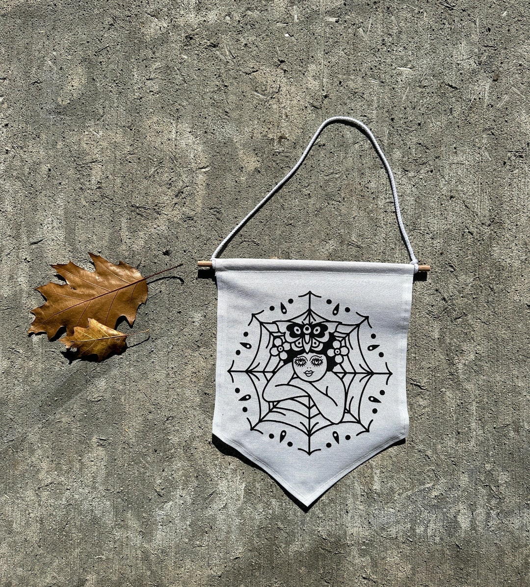 Spider Web Lady Tattoo Banner Flag Flash Butterfly Wall Hanging - Etsy
