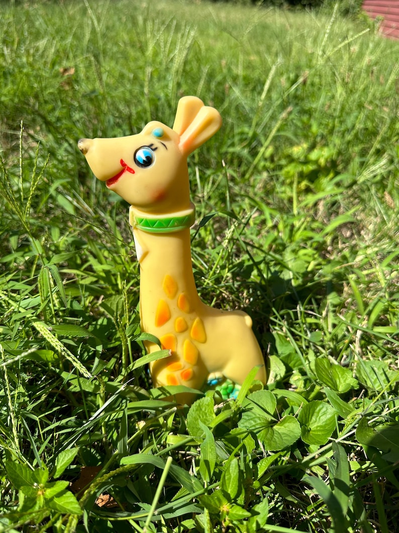 Vintage Rubber Squeeze Toy Giraffe Reliance Products Squeaker Squeak - Etsy