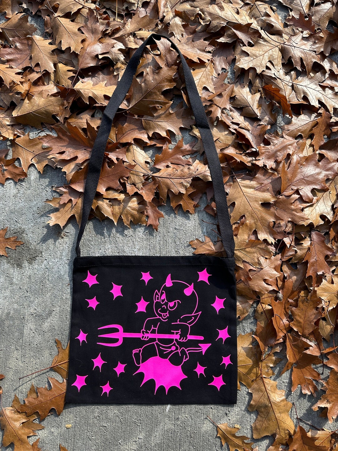 Hot Stuff Devil Tattoo Flash Messenger Tote Bag HOT PINK - Etsy