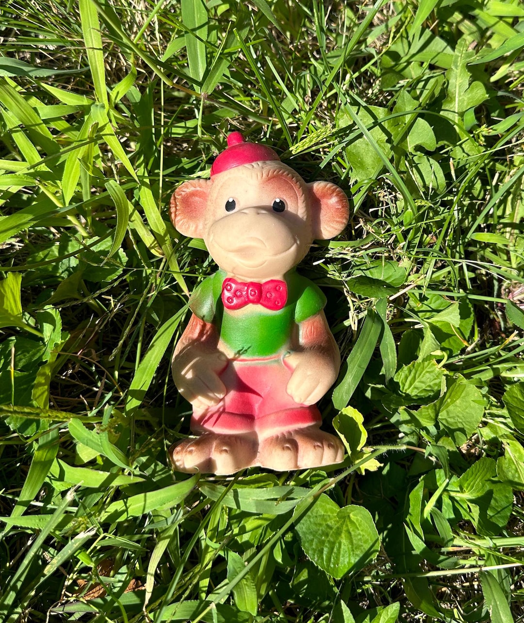 Vintage Squeeze Toy Monkey Squeaker Squeak Toy Ape Chimp Rubber - Etsy