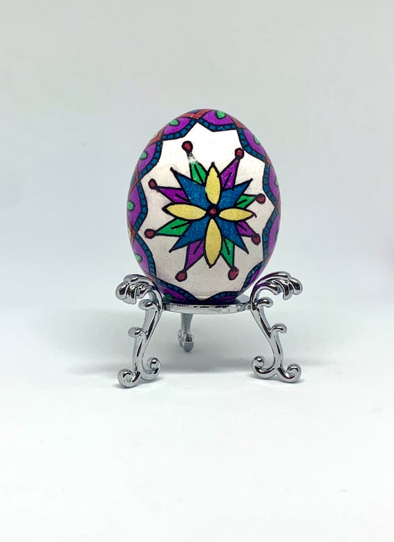 Pysanky Bright Modern Ukrainian Folk Art Batik Style Decorated - Etsy