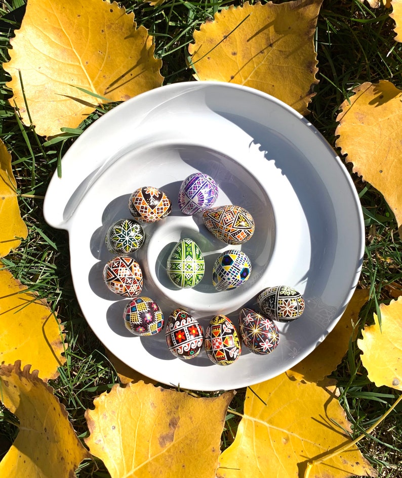 Starburst Real Quail Egg Ukrainian Decorated Pysanky White - Etsy