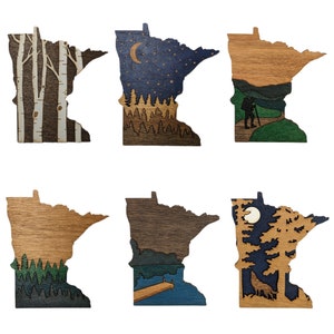 Minnesota 5" Handmade Ornament or Magnet. Layered Wood Art ...