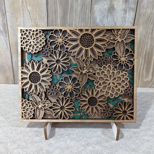Flower Garden Wooden Sign. Lilly. Sunflower. Daisy. Layered - Etsy