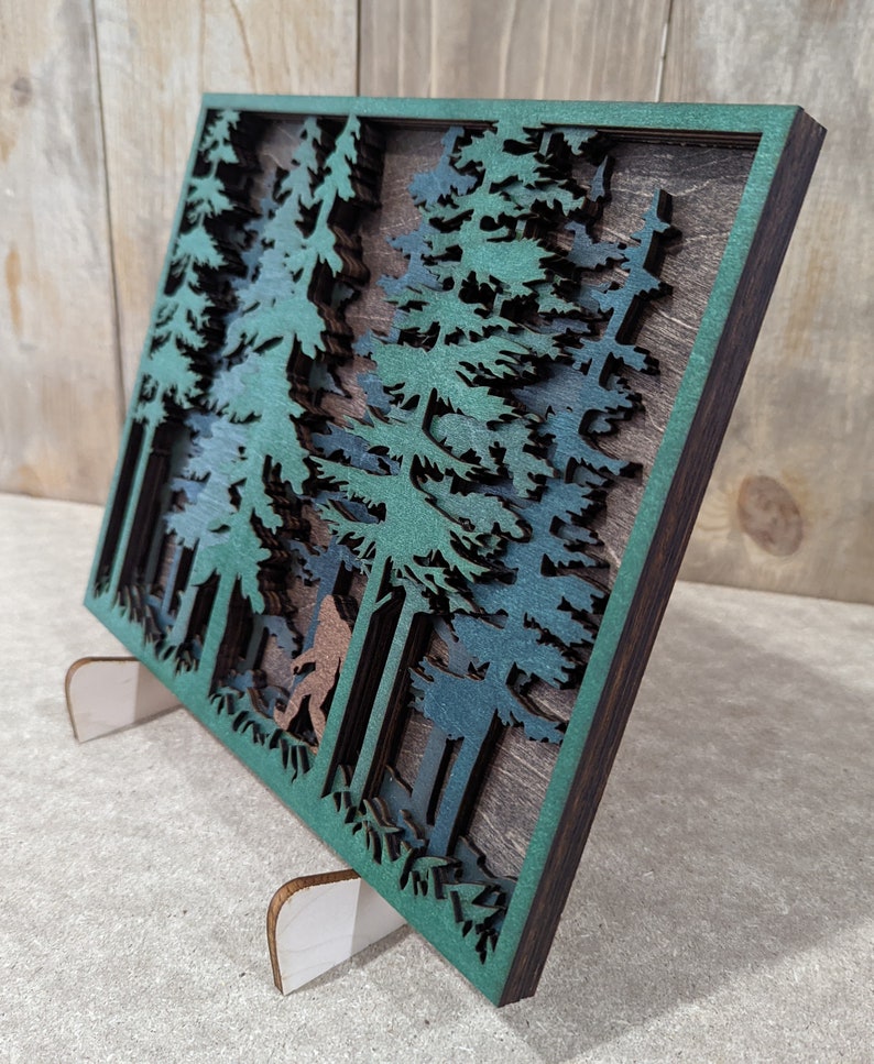 Sasquatch Woods Scene. Layered Wood Sign. Multiple Sizes - Etsy