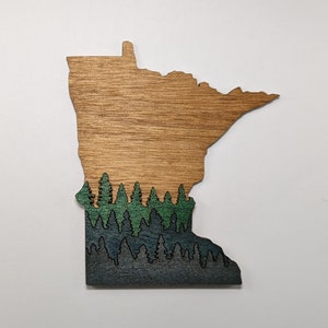 Minnesota 5" Handmade Ornament or Magnet. Layered Wood Art ...