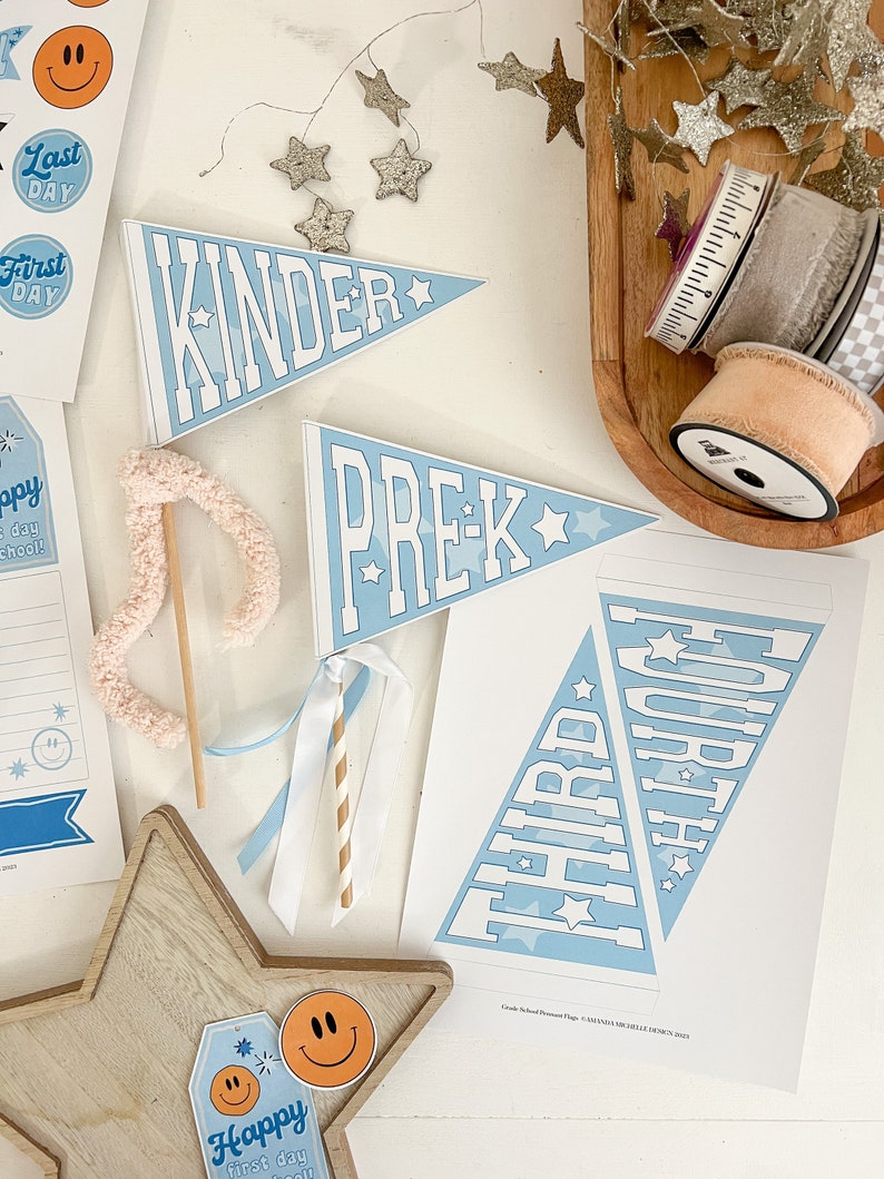 Grade School Pennant Flags - Etsy