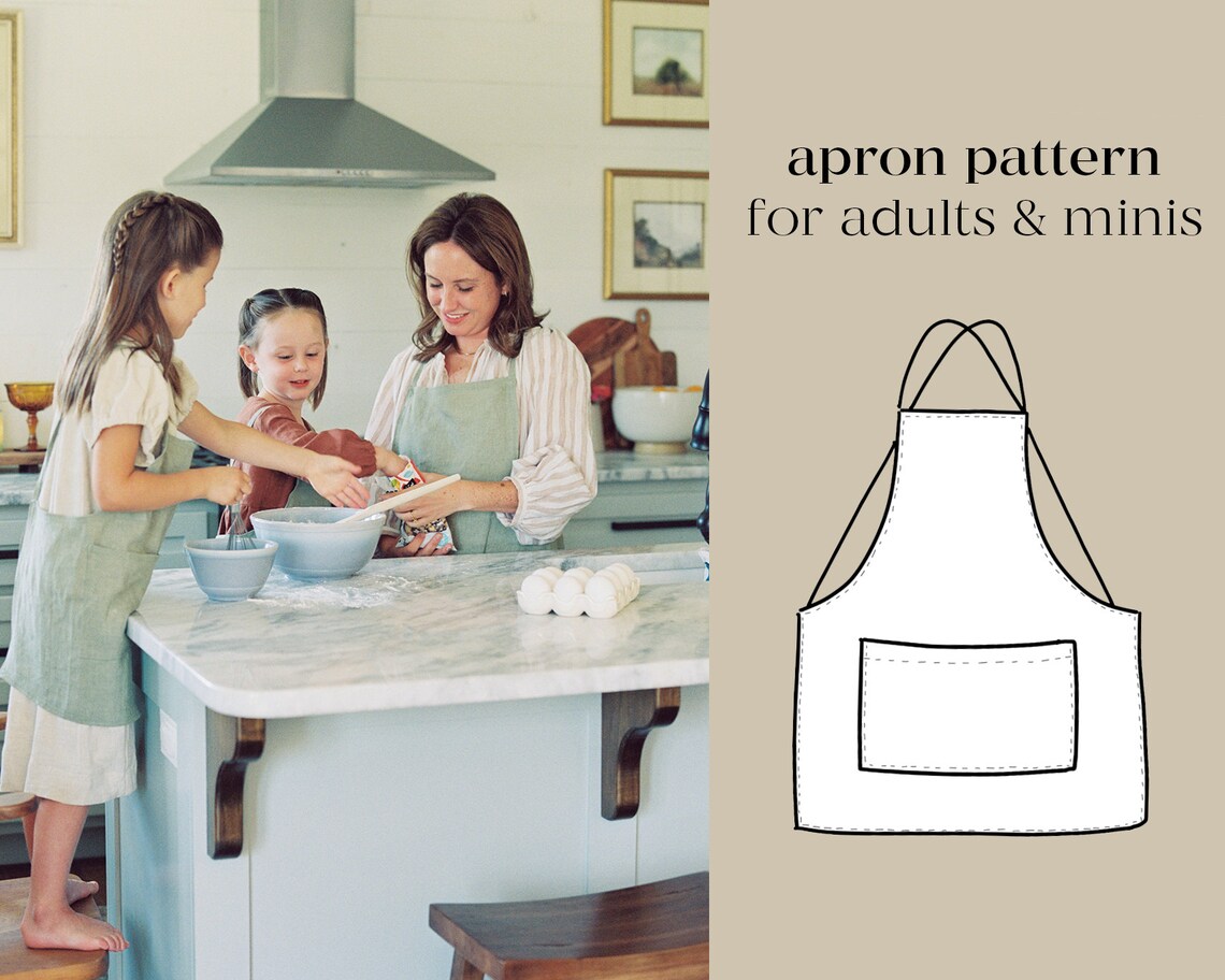Over-the-head Apron Sewing Pattern, Adults & Children (PDF Pattern) - Etsy