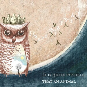 Sacredbee Card 583 Birthday Owl Spoken - Etsy