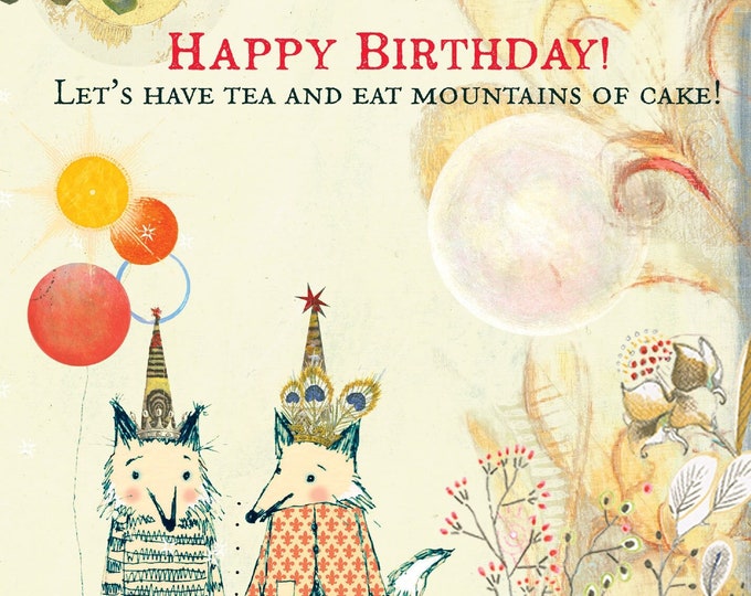 Sacredbee Card 437 Tea & Cake - Birthday Card - Etsy