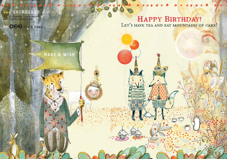 Sacredbee Card 437 Tea & Cake Birthday - Etsy