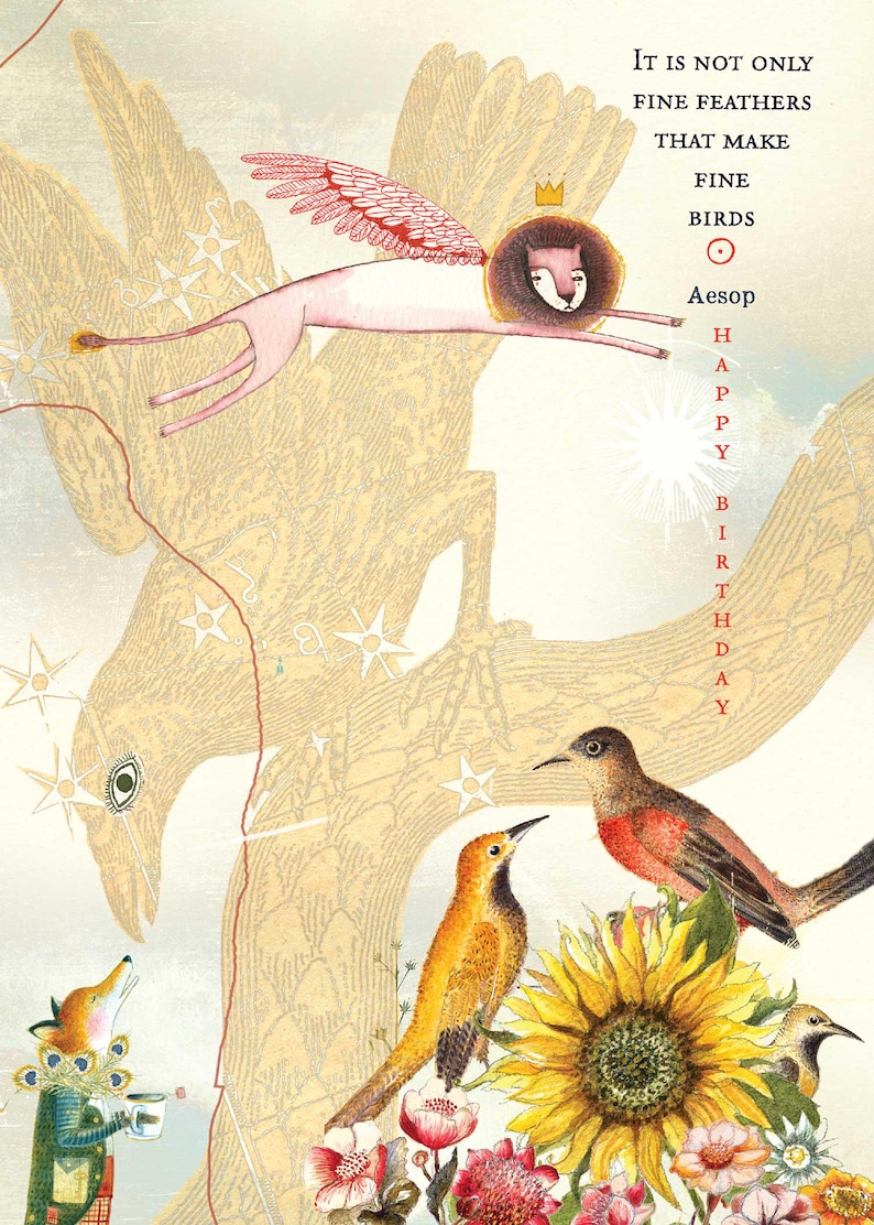 Sacredbee Card 546 Fine Feathers Birthday - Etsy
