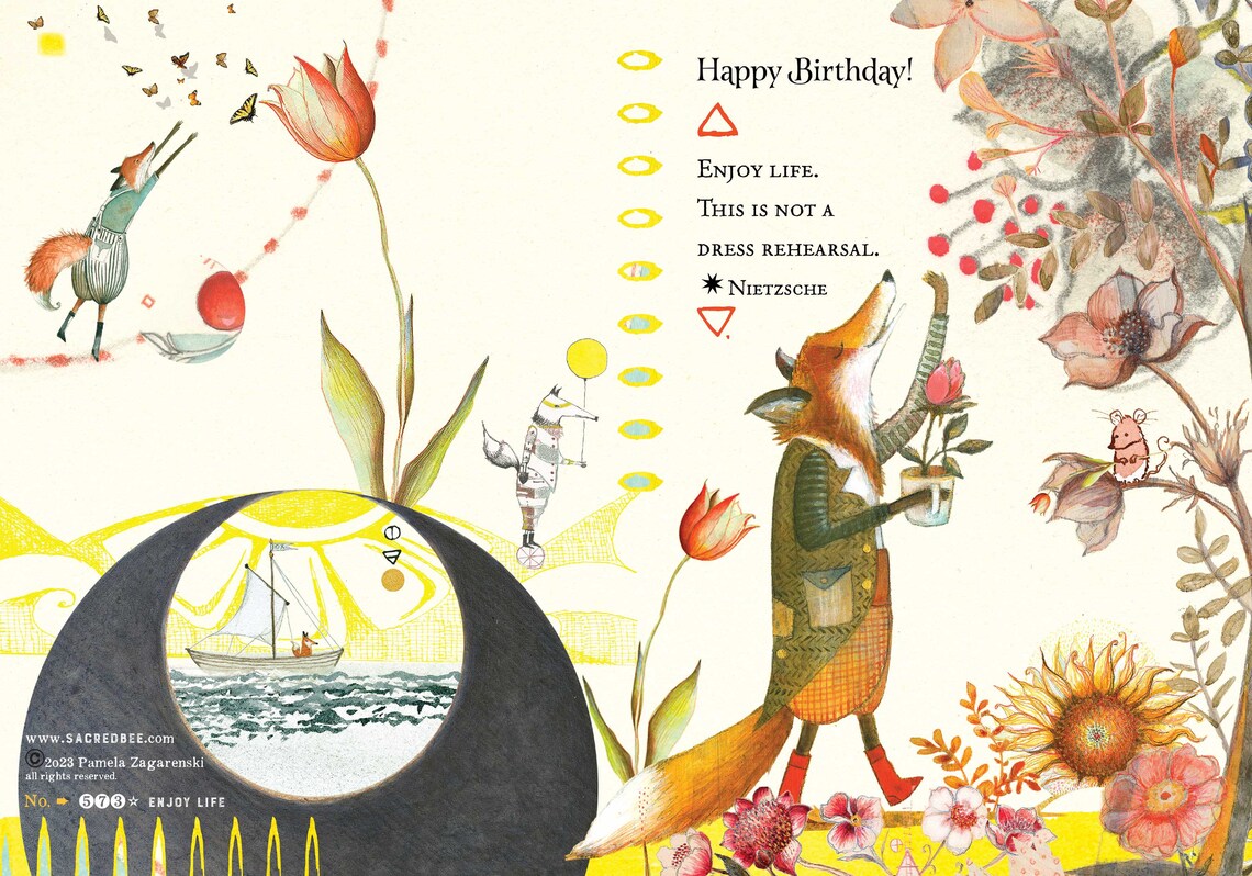 Sacredbee Card 573 Enjoy Life Birthday Card - Etsy