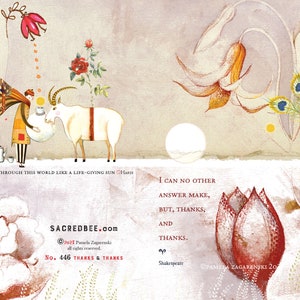 Sacredbee Card 446 Thanks & Thanks - Etsy