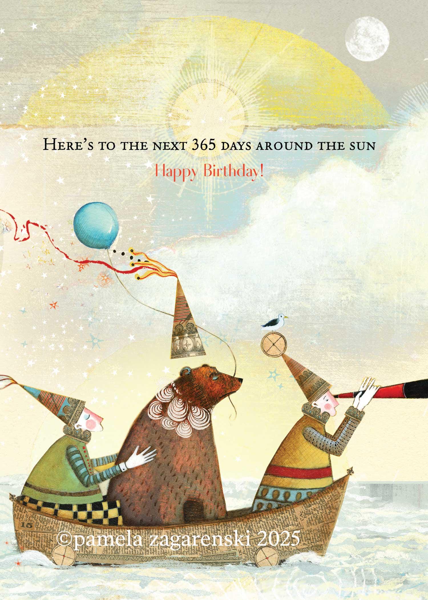Sacredbee Birthday Card: Pamela Zagarenski Around the Sun - Etsy