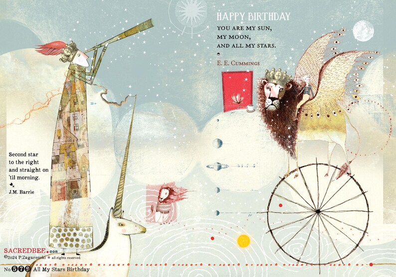 Sacredbee Card 579 All My Stars Birthday Card - Etsy