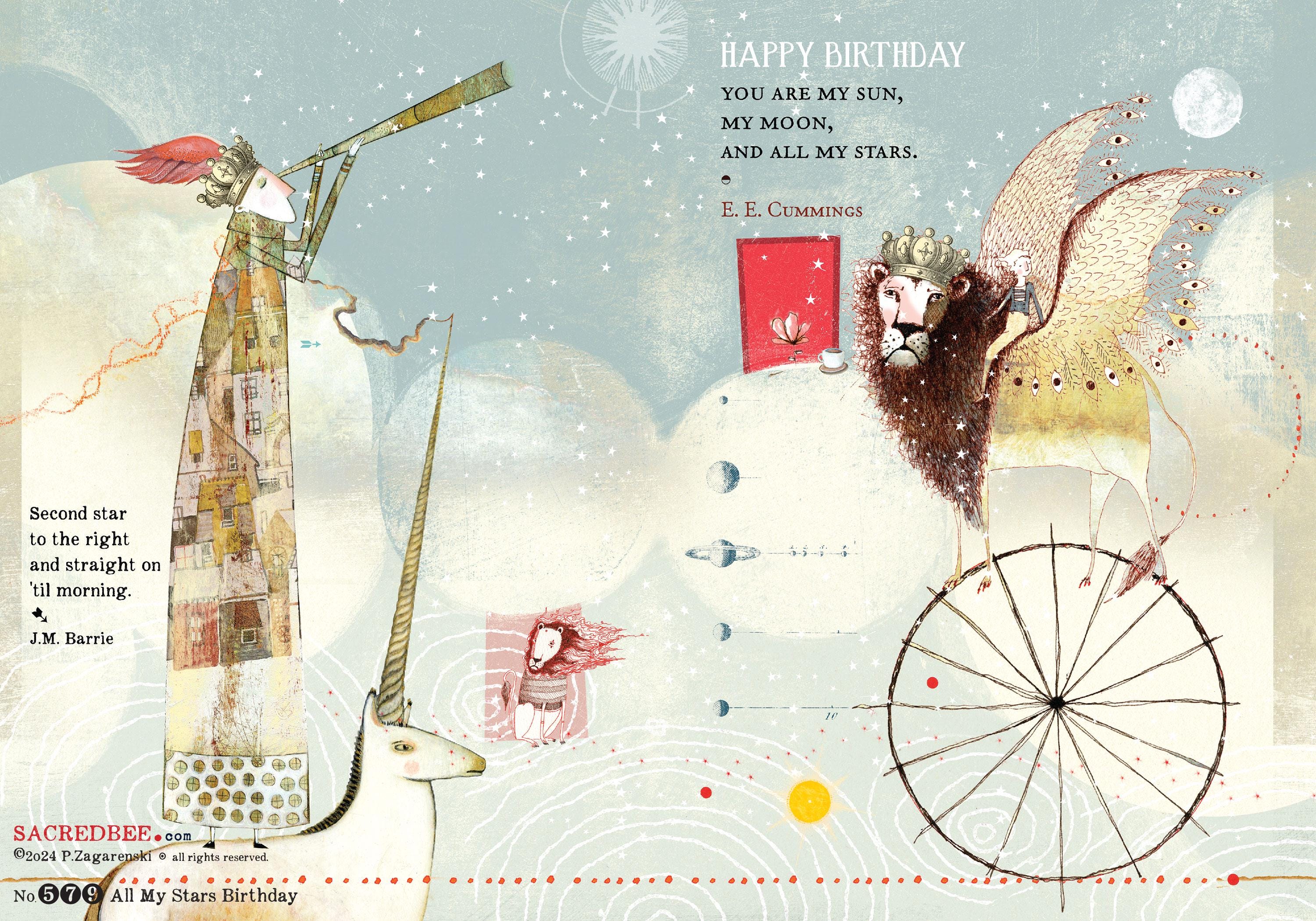 Sacredbee Card 579 All My Stars Birthday Card - Etsy