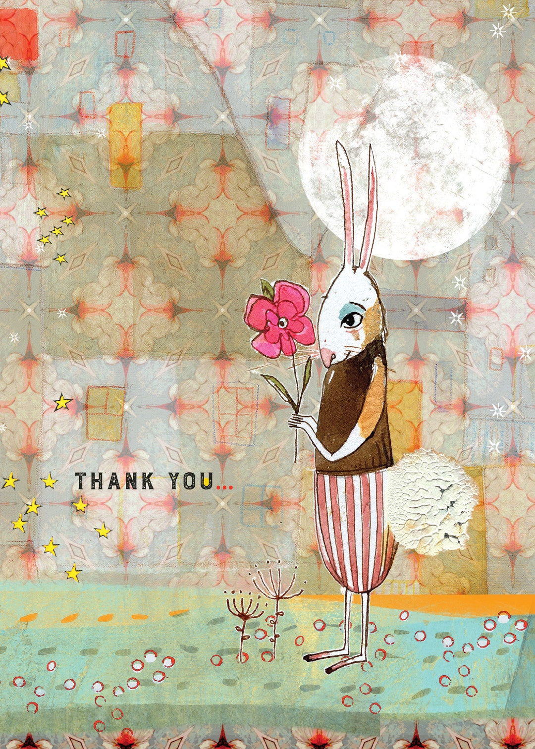 Sacredbee Card 443 Thank You Rabbit - Etsy