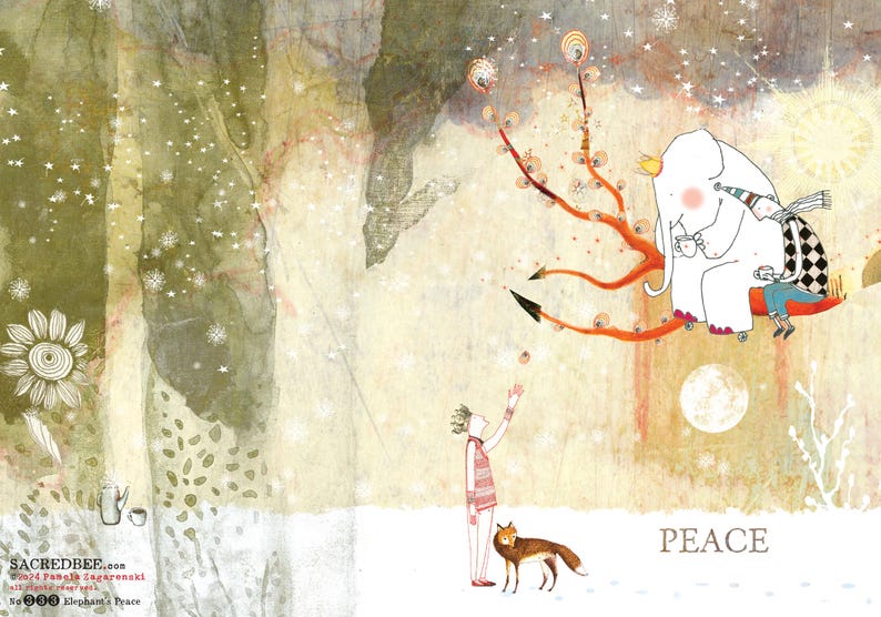 Sacredbee Card 333 Elephants Peace - Etsy