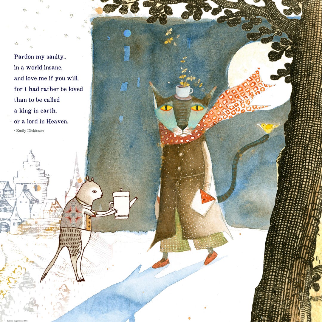 Sacredbee Print Cat Lady Emily Dickinson Archival PRINT - Etsy